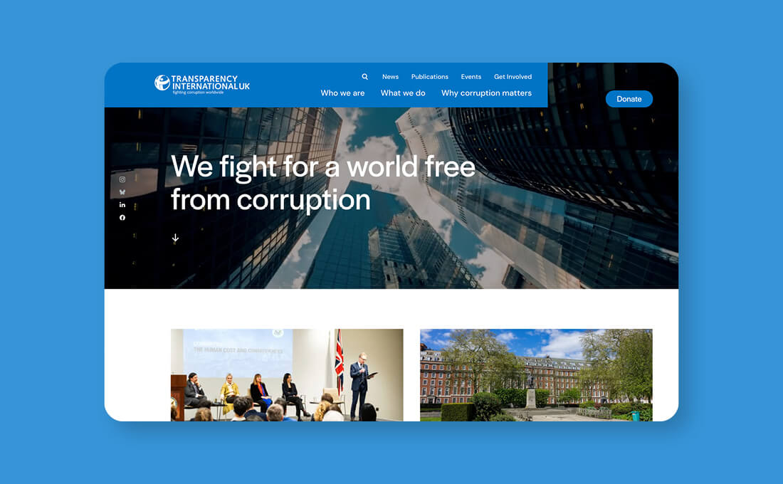 Revitalising Transparency International UK’s digital platform | Effusion